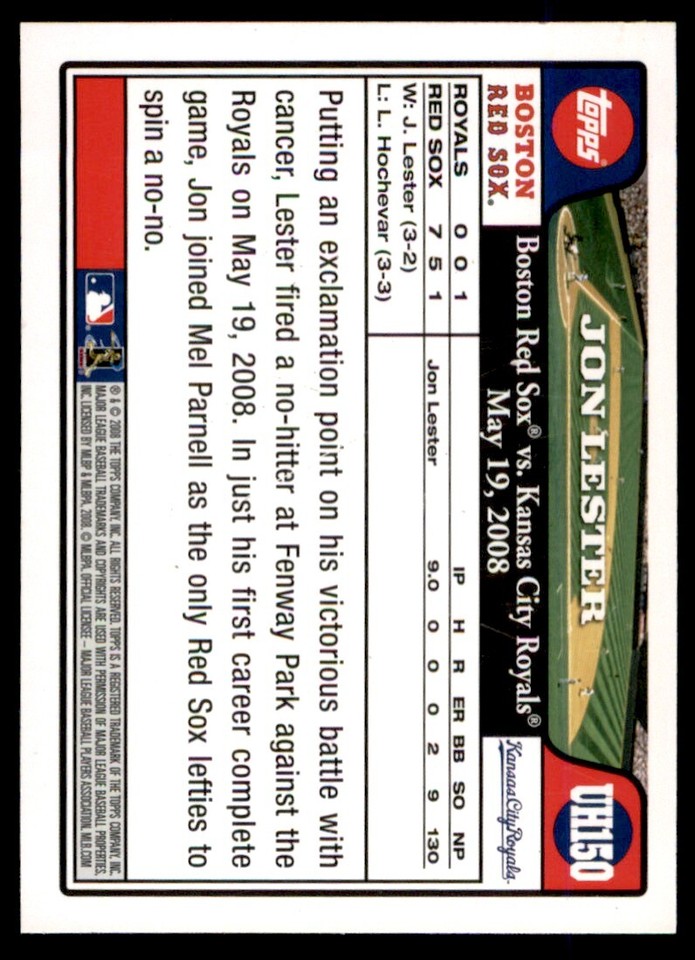 2008 TOPPS UPDATES & HIGHLIGHTS JON LESTER BOSTON RED SOX #UH150 | eBay