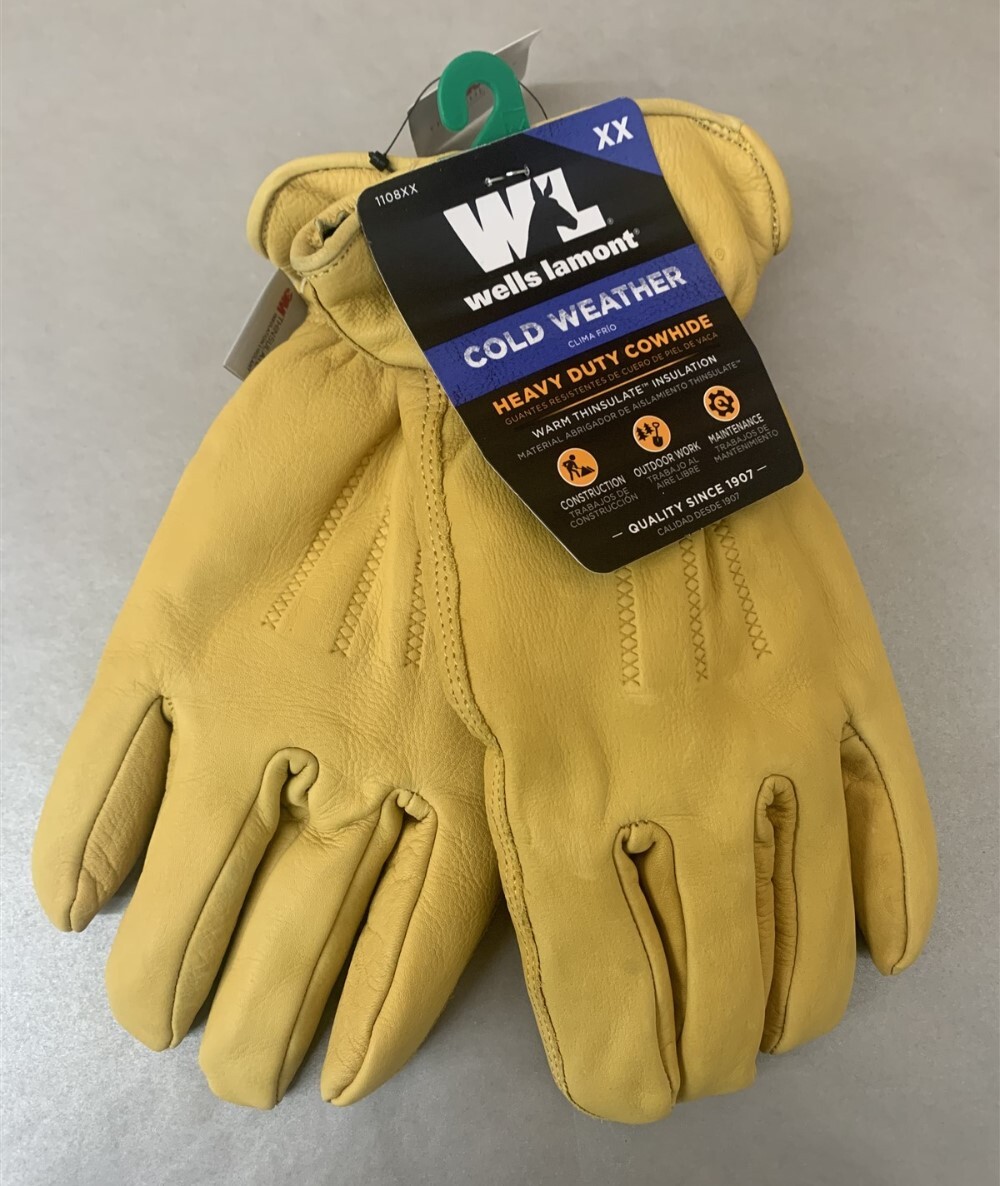 Wells Lamont Cold Weather Heavy Duty Cowhide Warm Thinsulate Gloves ...