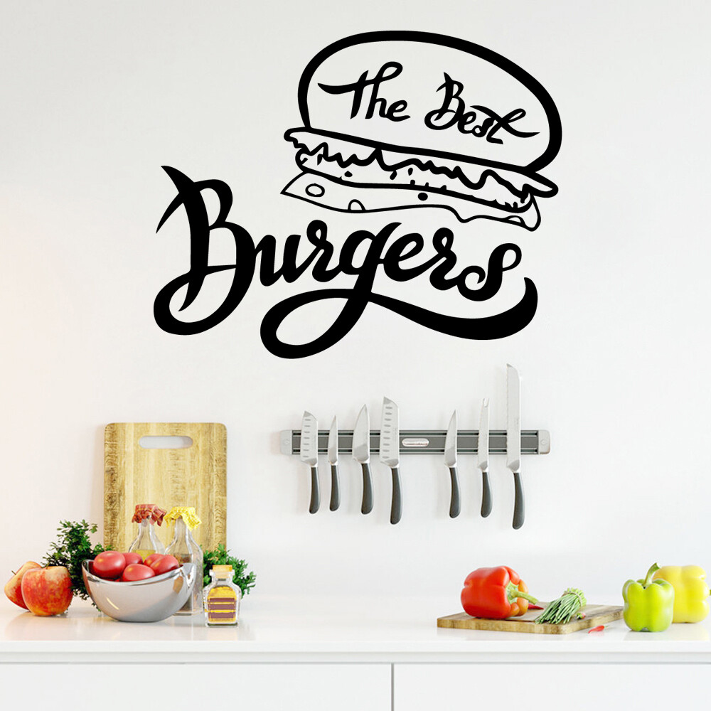 The Best Burger Logo Window Sticker Hamburger Restaurant Sign Decal ...