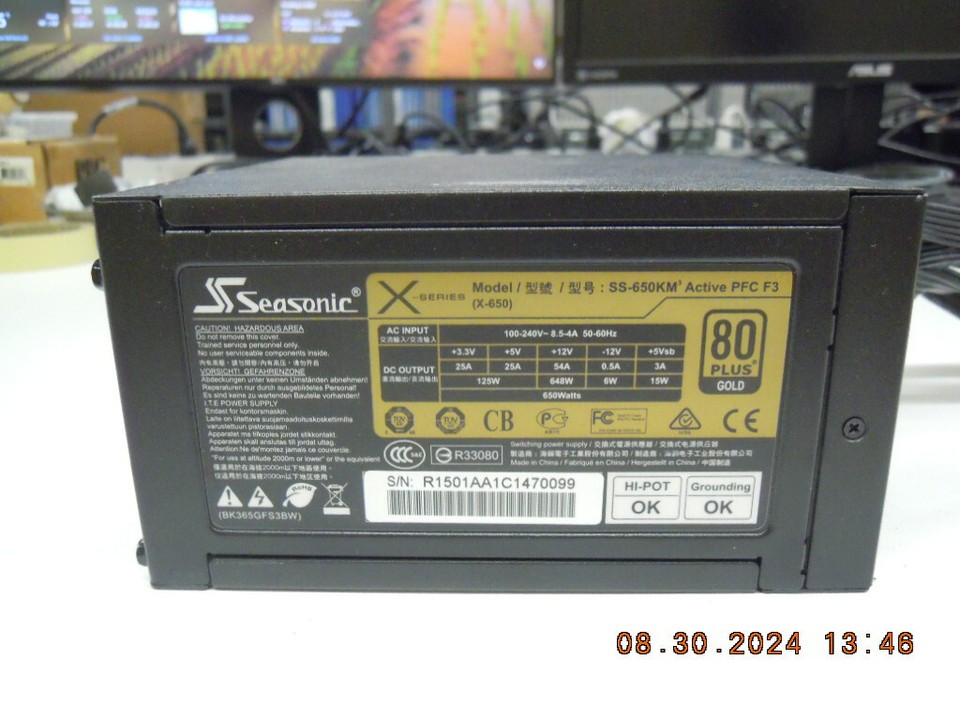 Seasonic X-Series X-650 SS-650KM 650Watt AC Power Supply * 80 PLUS Gold ...