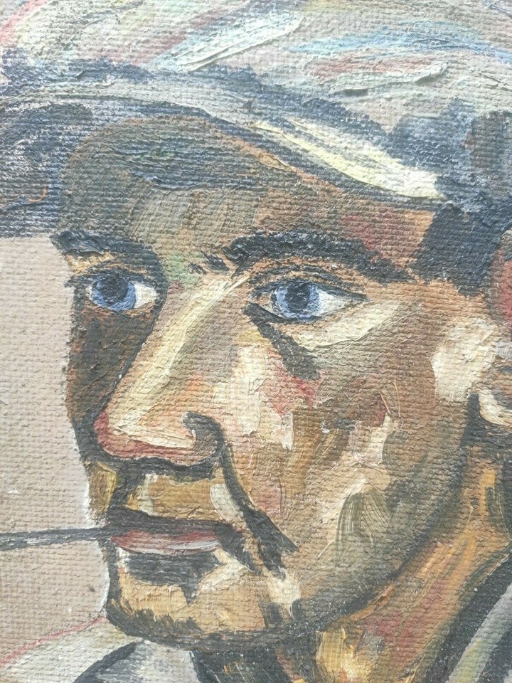 Painting Realist Portrait Man Signed G.Schlosser. Man Portrait Painting ...