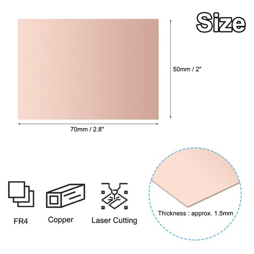 2x2.8 Inch Single Sided Copper Clad Laminate PCB, 6 Pcs 1.5mm Prototype ...