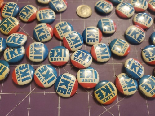 Dwight D Eisenhower Political Pin/Button Lot Of 58 13/16" I Like Ike | eBay