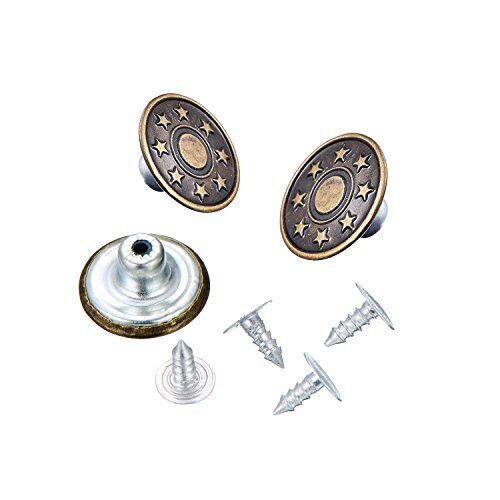 40 Sets Jeans Buttons Metal Snap Button Replacement Kit with Rivets and ...