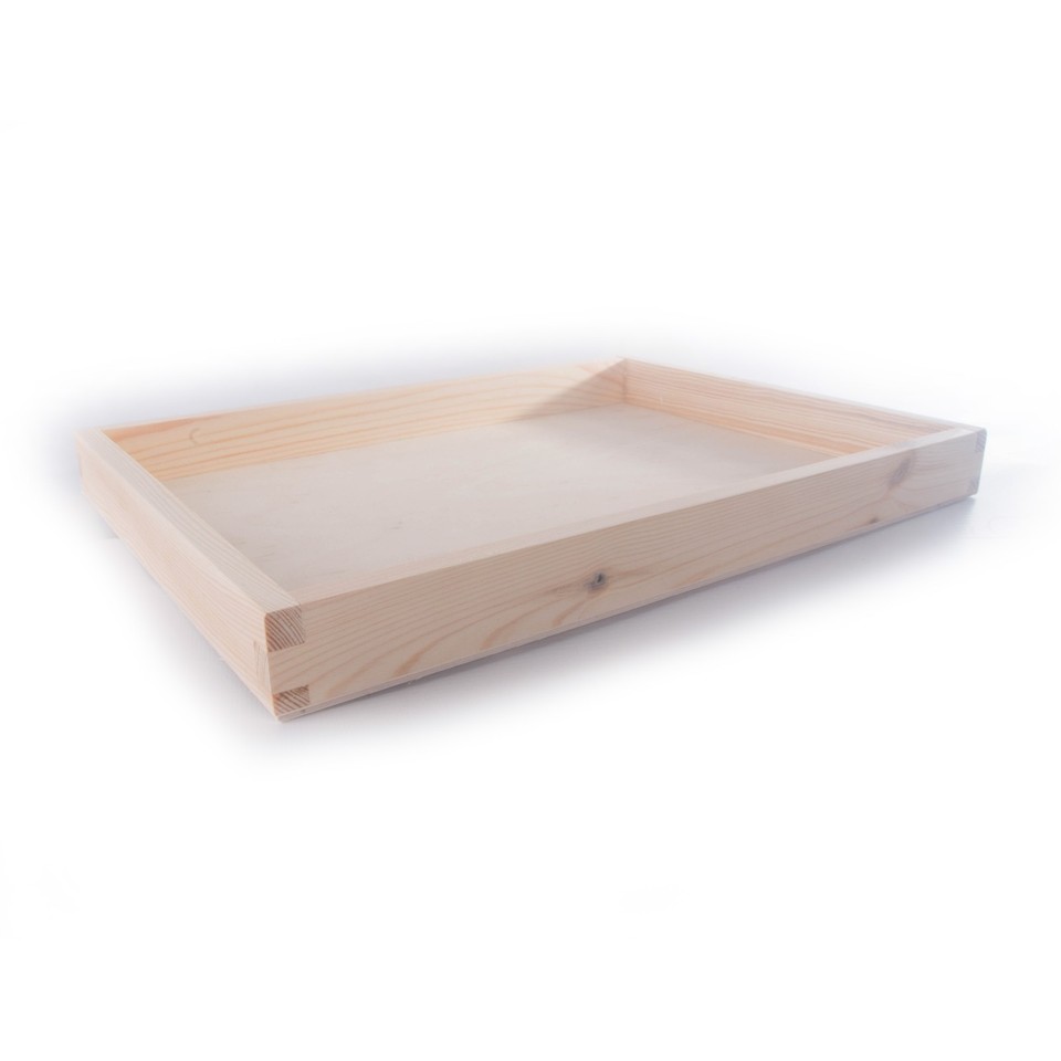 Rectangular Wooden Slim Flat Open Top Box /35x25x3cm Pine Display Tray ...