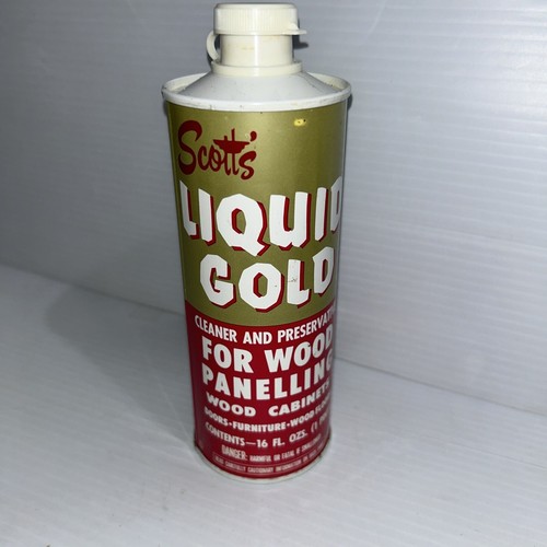 Vintage SCOTT'S LIQUID GOLD Wood And Panelling Cleaner & Preserve Metal ...