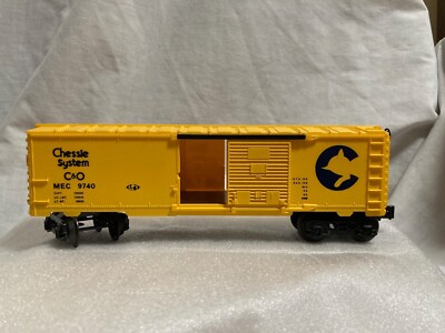 Lionel boxcar Chessie System C & O MEC 9740. Blt 1-74. O gauge. Yellow ...