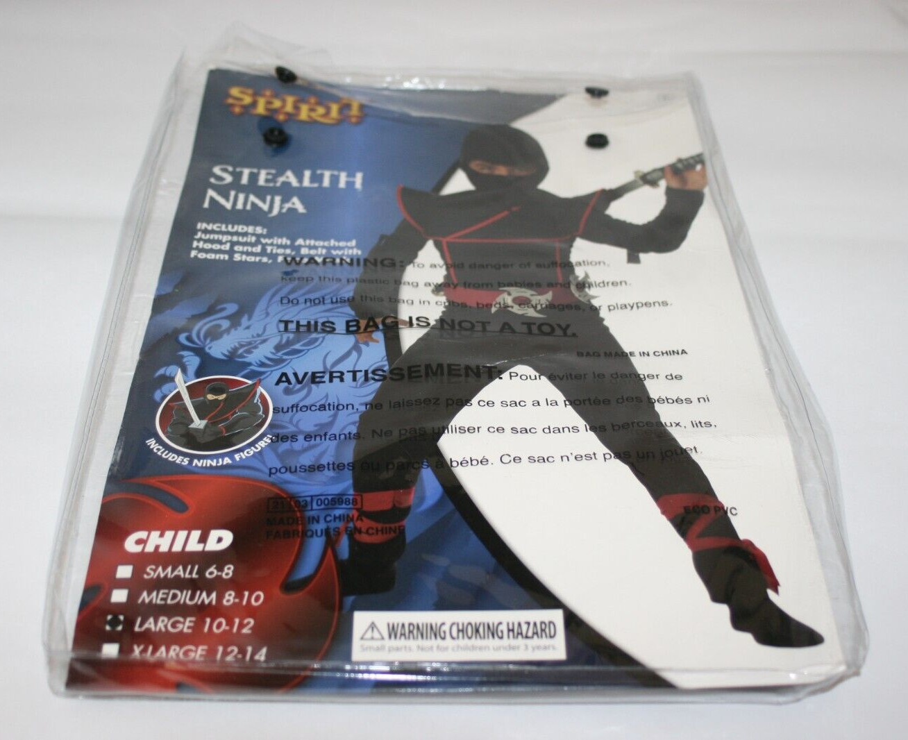 Spirit Kids Youth Boys Stealth Ninja Jumpsuit Belt Fa… - Gem