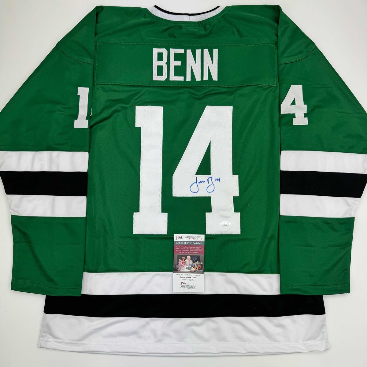 Jamie Benn Tattoos Autographed/Signed Jamie Benn Dallas Green Retro