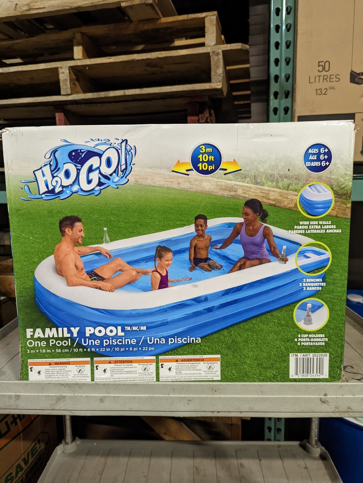 Bestway+H2OGO+10%27+x+6%27+x+22%22+Deluxe+Rectangular+Family+Pool+ ...