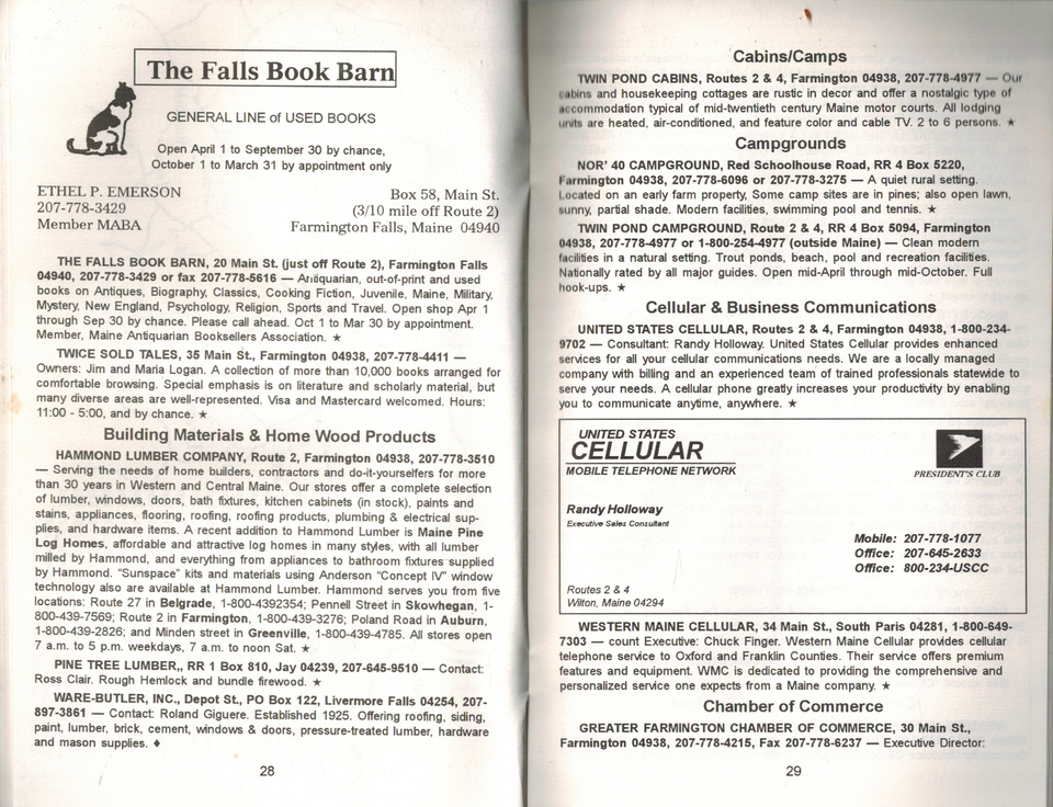 Area Guide & Directory Jay Livermore Falls Farmington Maine ...