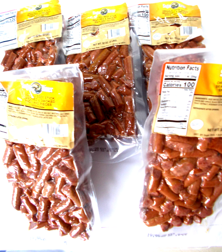 LOT 5 ORIGINAL Beef Stick Ends/Pieces BULK 10 Pounds (5x 2 lbs) Sugar ...