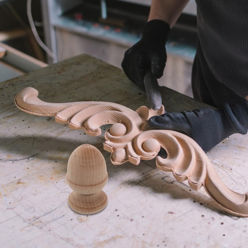 European Style Wood Carving Columns Decorative Bed Post Finials Dowel ...