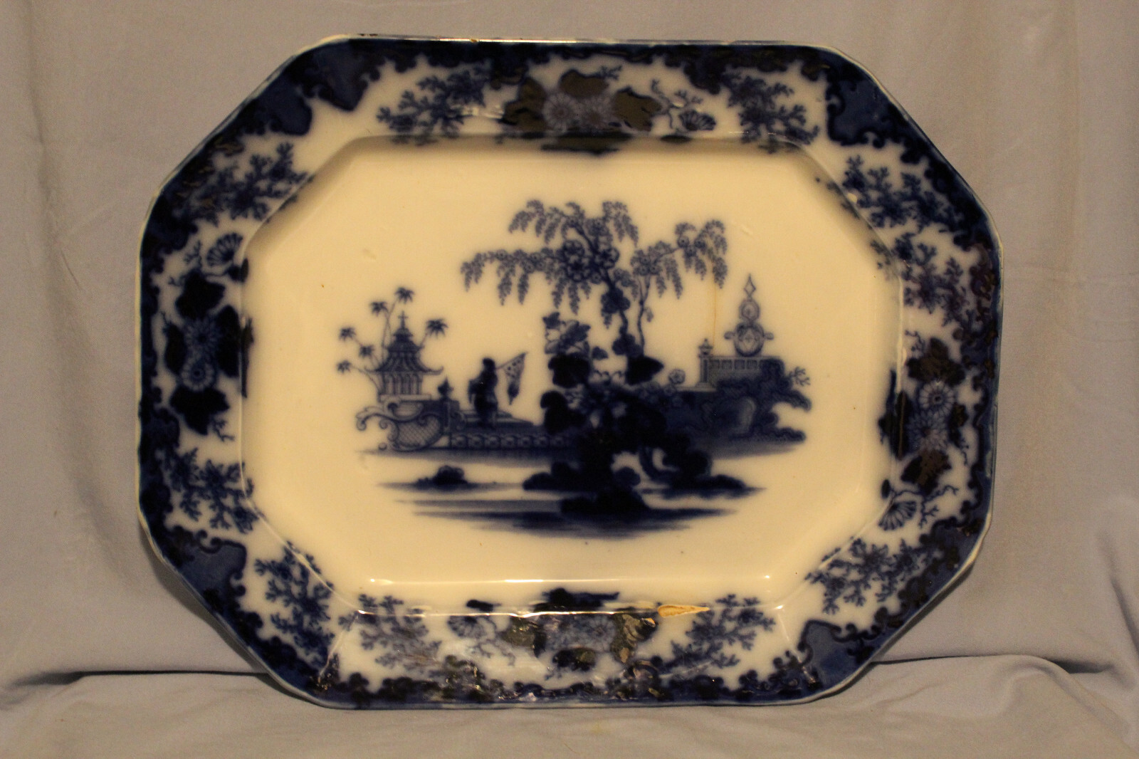 SCINDE FLOW BLUE 17 3/4" PLATTER BY ALCOCK | eBay