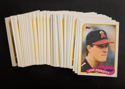 1989 TOPPS TRADED #2T JIM ABBOTT ROOKIE CARD RC CALIFORNIA ANGELS LOT ...