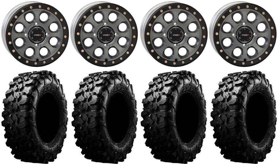 System 3 SB-7 14" Wheels Titanium (4+3) 32" Carnivore Tires Textron ...