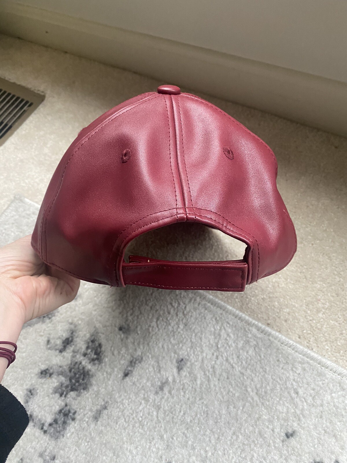 Telfar Logo Embossed Hat Vegan Leather Unisex Red Oxb… - Gem