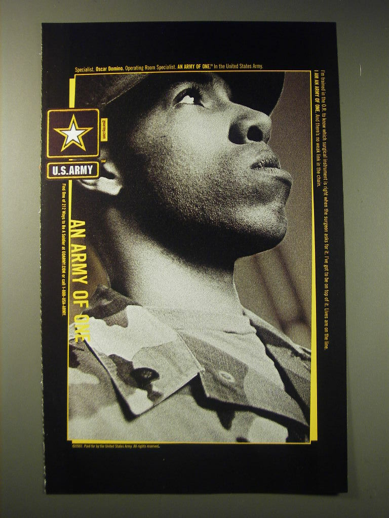 2001 U.S. Army Advertisement | eBay