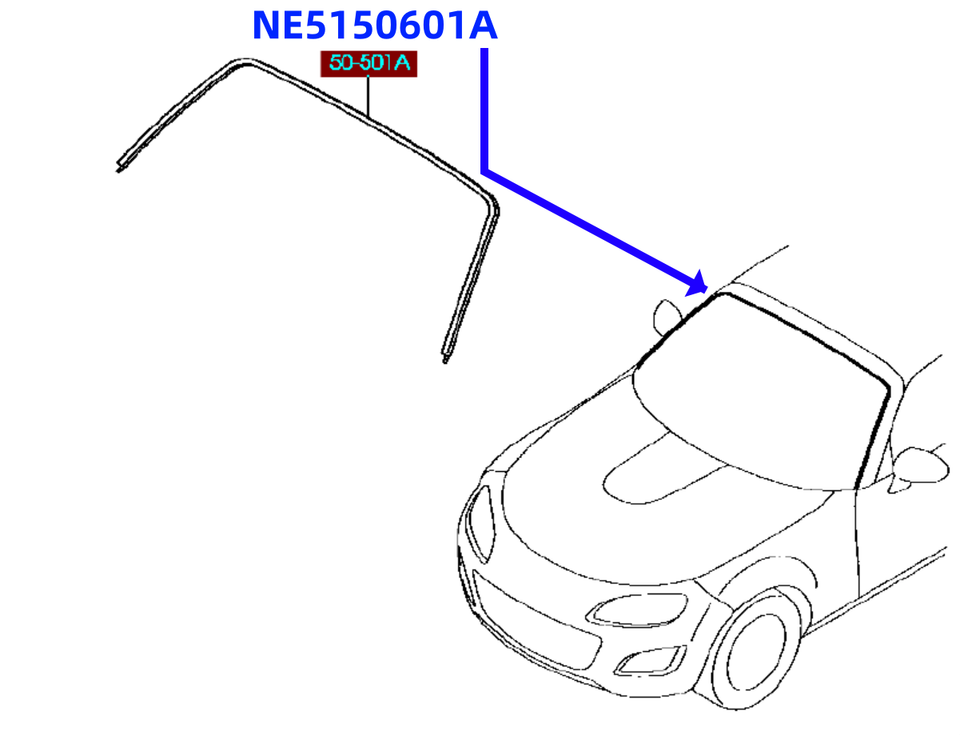 2006-2015 Mazda MX-5 Miata Front Windshield Weatherstrip Genuine NE51 ...
