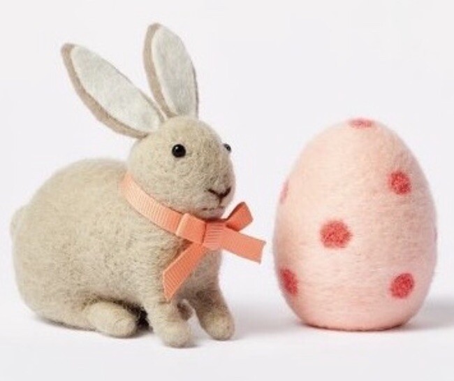 Target Spritz Easter 2024 Egg & Easter Bunny Felted Wool Felt Duo Decor ...
