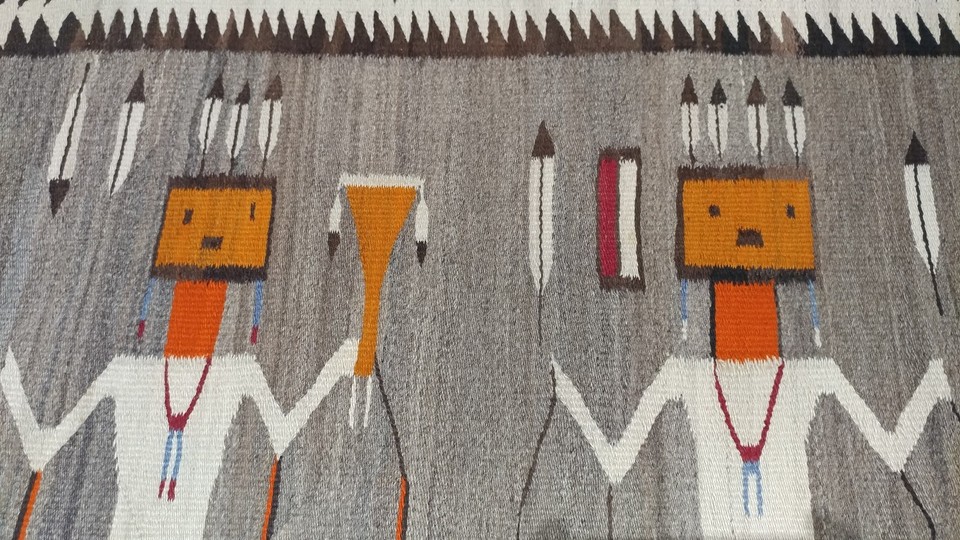 Navajo Beautiful Native American Yei Rug-Natural Dyes-c1920s | eBay