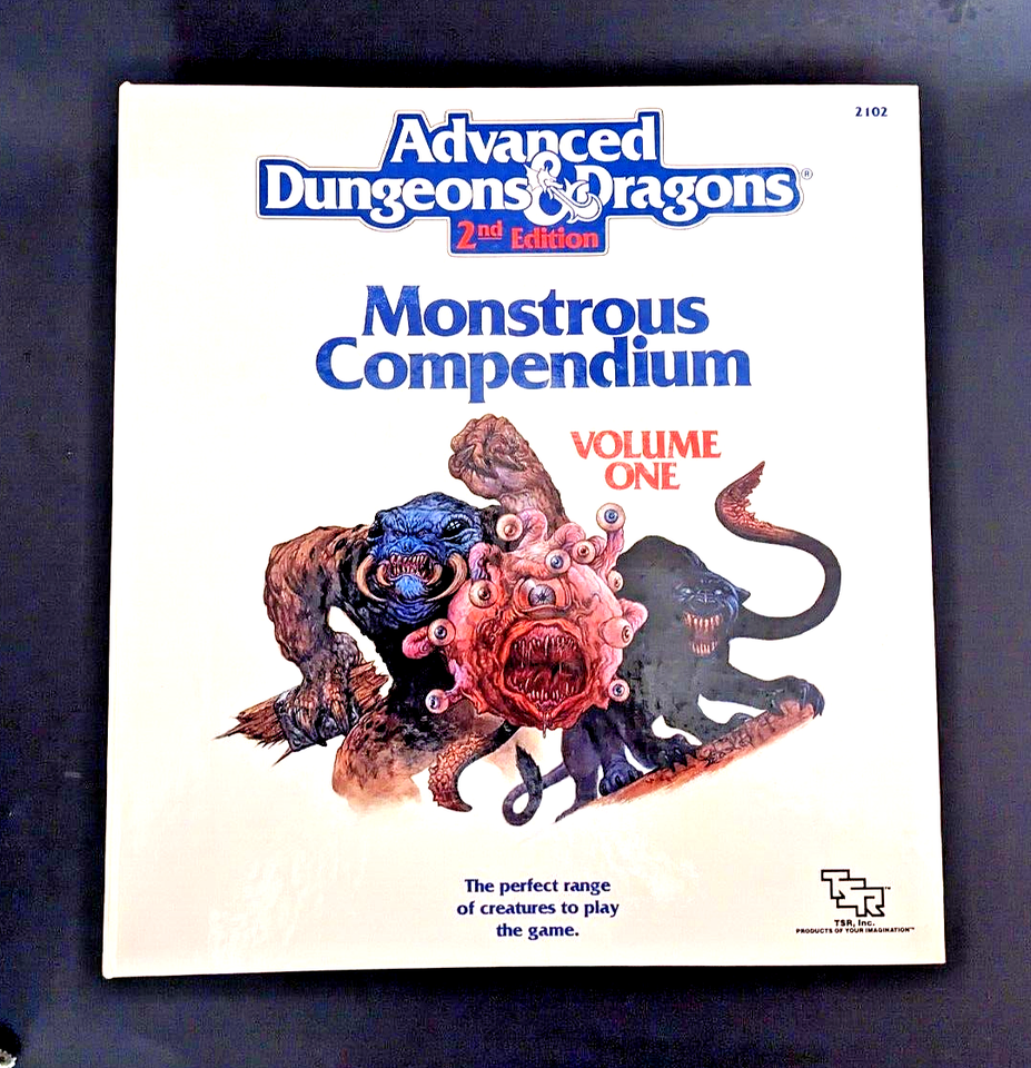 1989 AD&D Monstrous Compendium Vol. 1-3 MORE! TSR 2102 Binder Dungeons ...