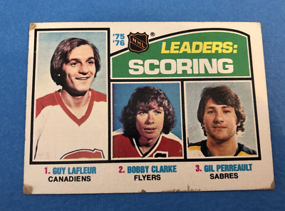 VTG 1976 Topps Hockey Leaders - Scoring (Lafleur, Clarke, & Perreault ...