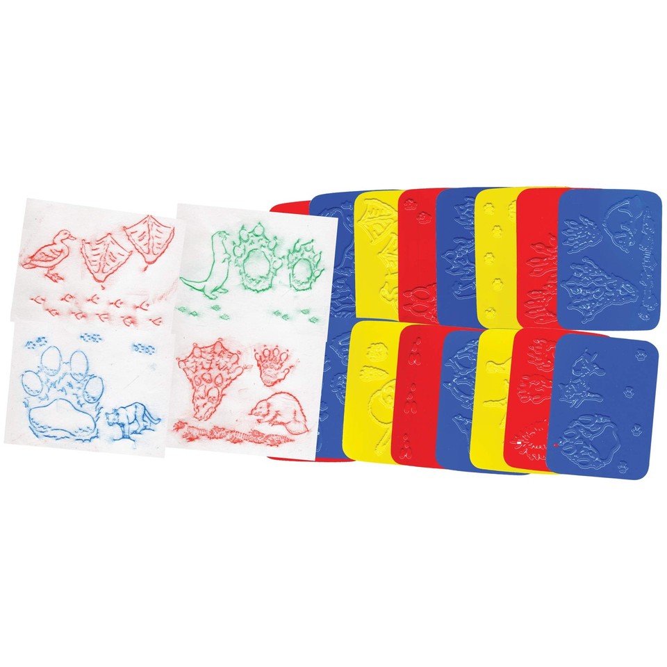 16 Pack Animal Track Rubbing Plates, Art, Crafts, Kids, Texture ...