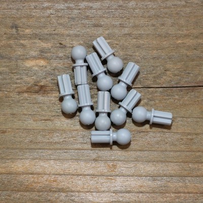 LEGO 2736 3985 Light Bluish Gray Technic Axle 1L with Tow Ball Qty 10 ...