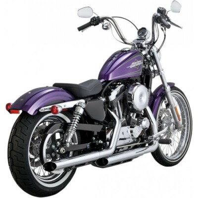Harley Python chrome 2 1/2 inch Slash Cut mufflers to fit 04- 2013 XL ...