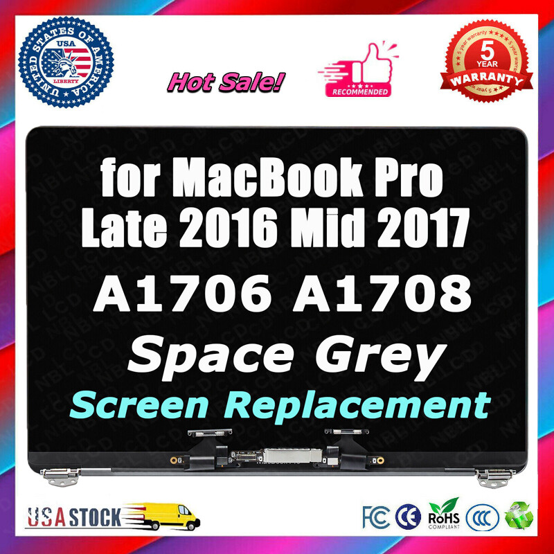 NEW Gray For Apple MacBook Pro A1706 A1708 2016 2017 LCD Screen Display ...