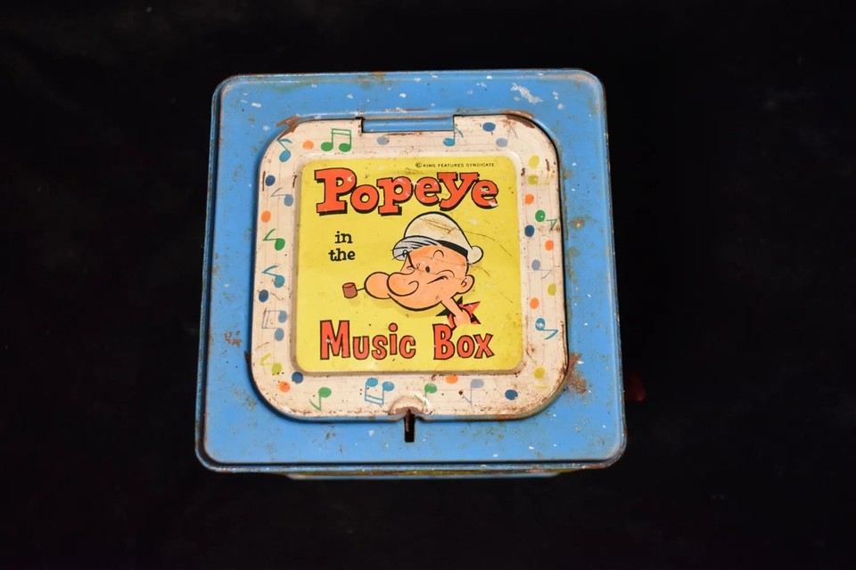 1953 Popeye in the Music Box with working springs super rare | eBay