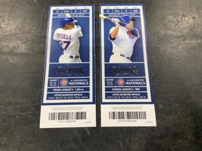 CUBS 2017 TICKET STUB 8/4/17-8/6/17 VS NATIONALS | eBay