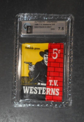 1958 TV WESTERNS 5cent CARD WAX PACK TOPPS (GAI GRADED 7.5) | eBay