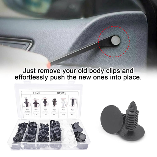 100 piezas de clips de plástico para molduras de carrocería de coche ...