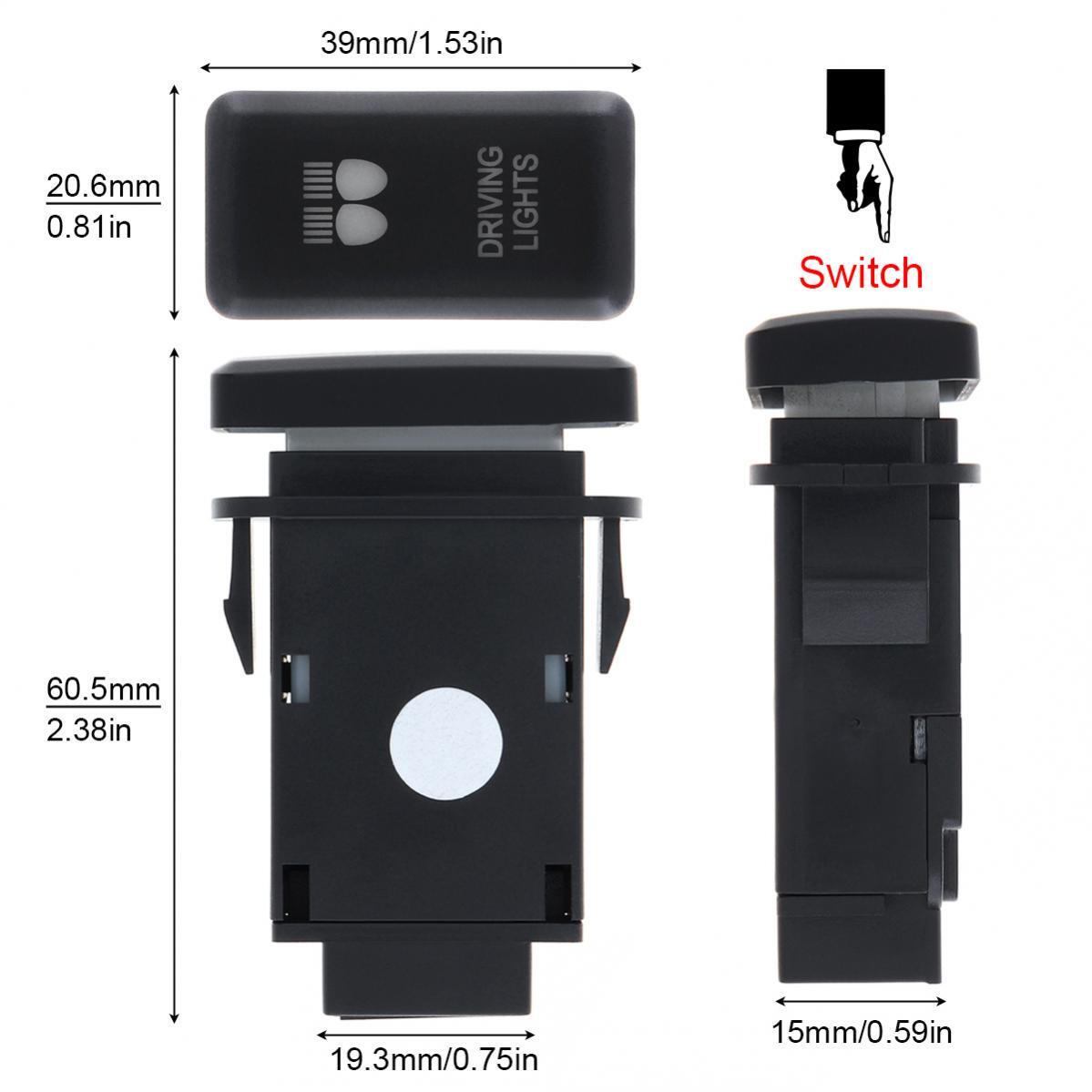 12V ON/Off Push Button Switch with Blue Backlight Fit for Toyota Rocker ...