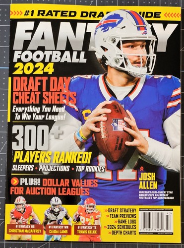 FANTASY FOOTBALL 2024 MAGAZINE / DRAFT DAY CHEAT SHEETS / BRAND NEW | eBay