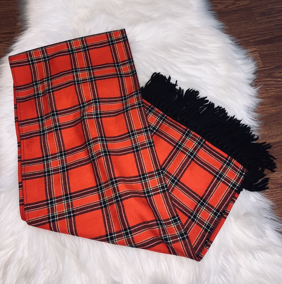 Vtg Young Pendleton Set Skirt Pants Vest Scarf Red Tartan Plaid Wool 9 ...
