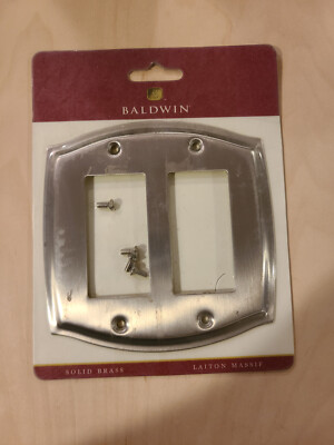 Baldwin Brass Colonial Dual GFCI Switch Plate Cover in Satin Nickel ...