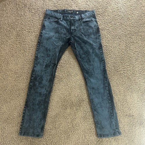 Rude Mens Jeans 34x32 Acid Wash Blue Skinny Stretch Straight | eBay