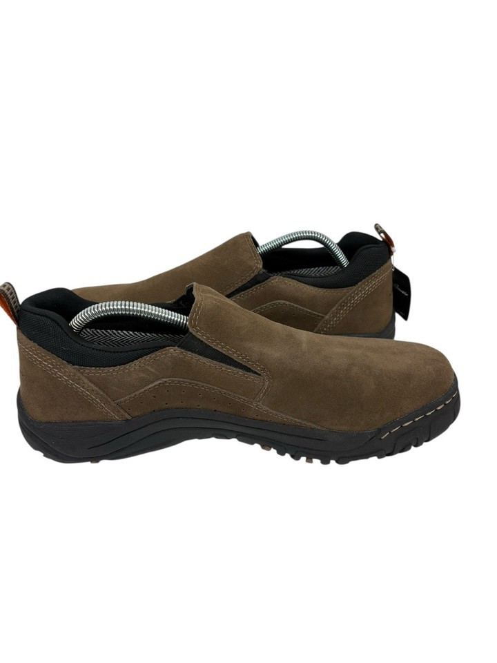 EDDIE BAUER Edgar Men’s Suede Leather Brown Slip On Mocs SZ 12 Comfort ...