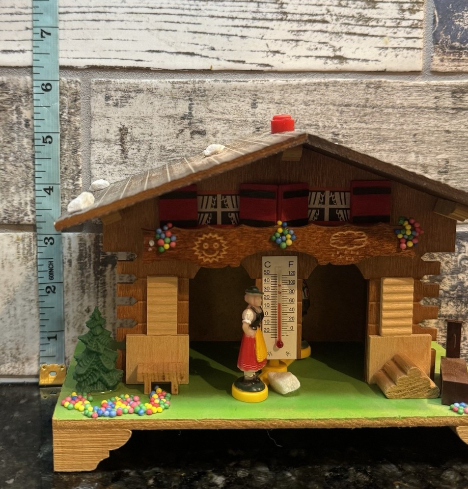 Vintage German Weather Wood House Chalet Alpine Swiss Barometer Austria ...