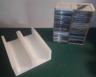 White MiniDisc tray (Holds 40 discs in cases) storage/holder/stand/rack ...
