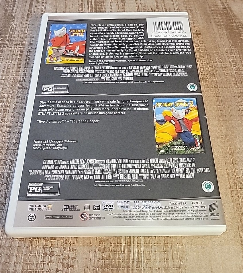 Stuart Little 1&2 PG family movies, DVDs, Michael J. Fox, | eBay