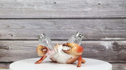 Nautical Marine Red Stone Crab Salt and Pepper Shakers Holder Figurine ...