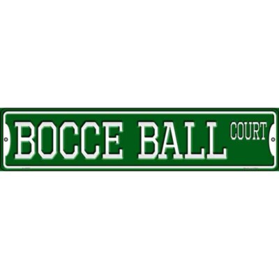 Bocce Ball Court 4"x18" metal street sign plaque Home Door Garage Wall ...