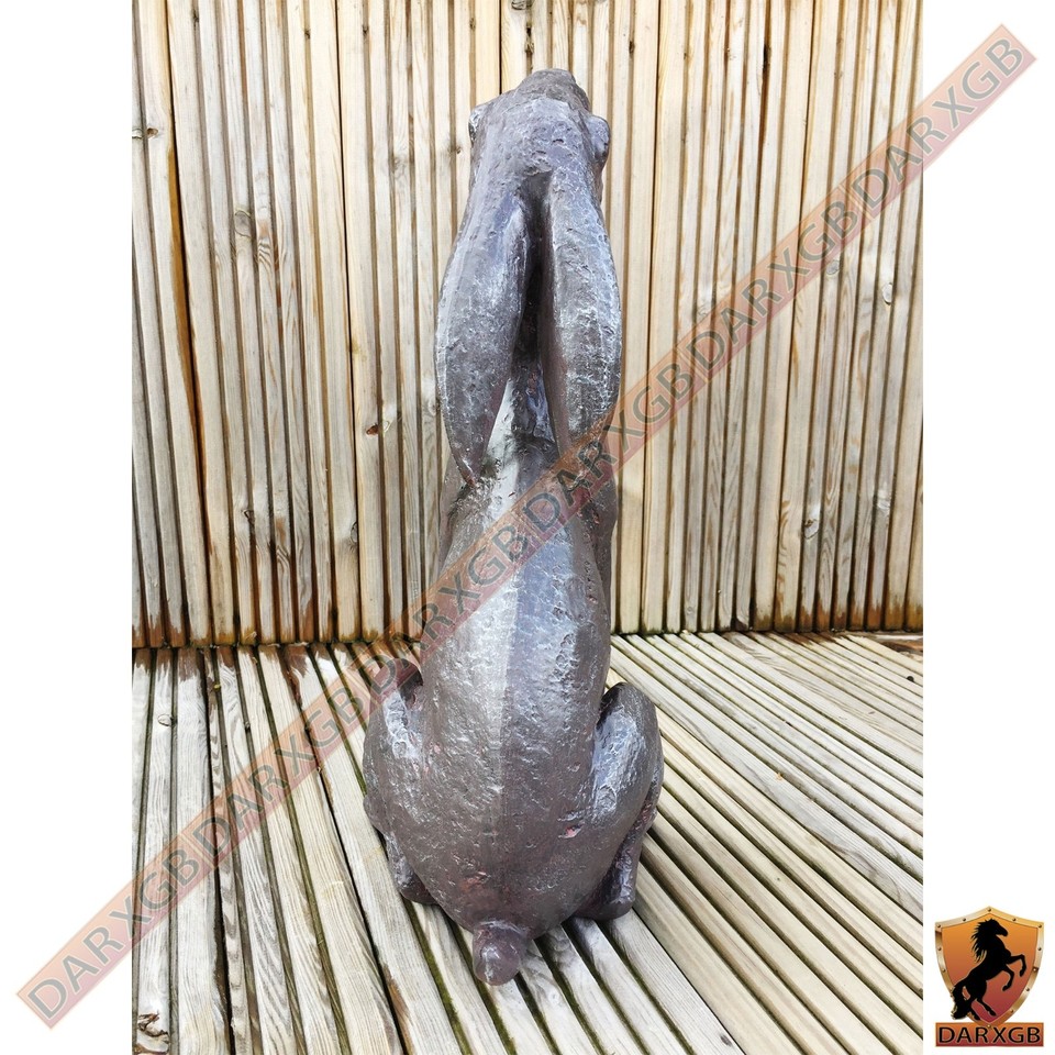Moon Gazing Hare Garden Ornament Rabbit Sculpture Resin Statue White ...