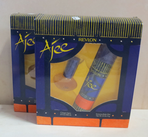 2 REVLON AJEE COLOGNE SPRAY 0.4 OZ & SENSUOUS BODY MIST 2.5 OZ BOXED ...