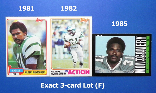 Wilbert Montgomery 1981-1982-1985 Topps Exact 3-Card Lot (F) #295-453 ...