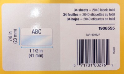 Dymo XTL 1-1/2"x7/8" Laminated Wire/Cable Wrap Sheet Labels 2040-Labels ...
